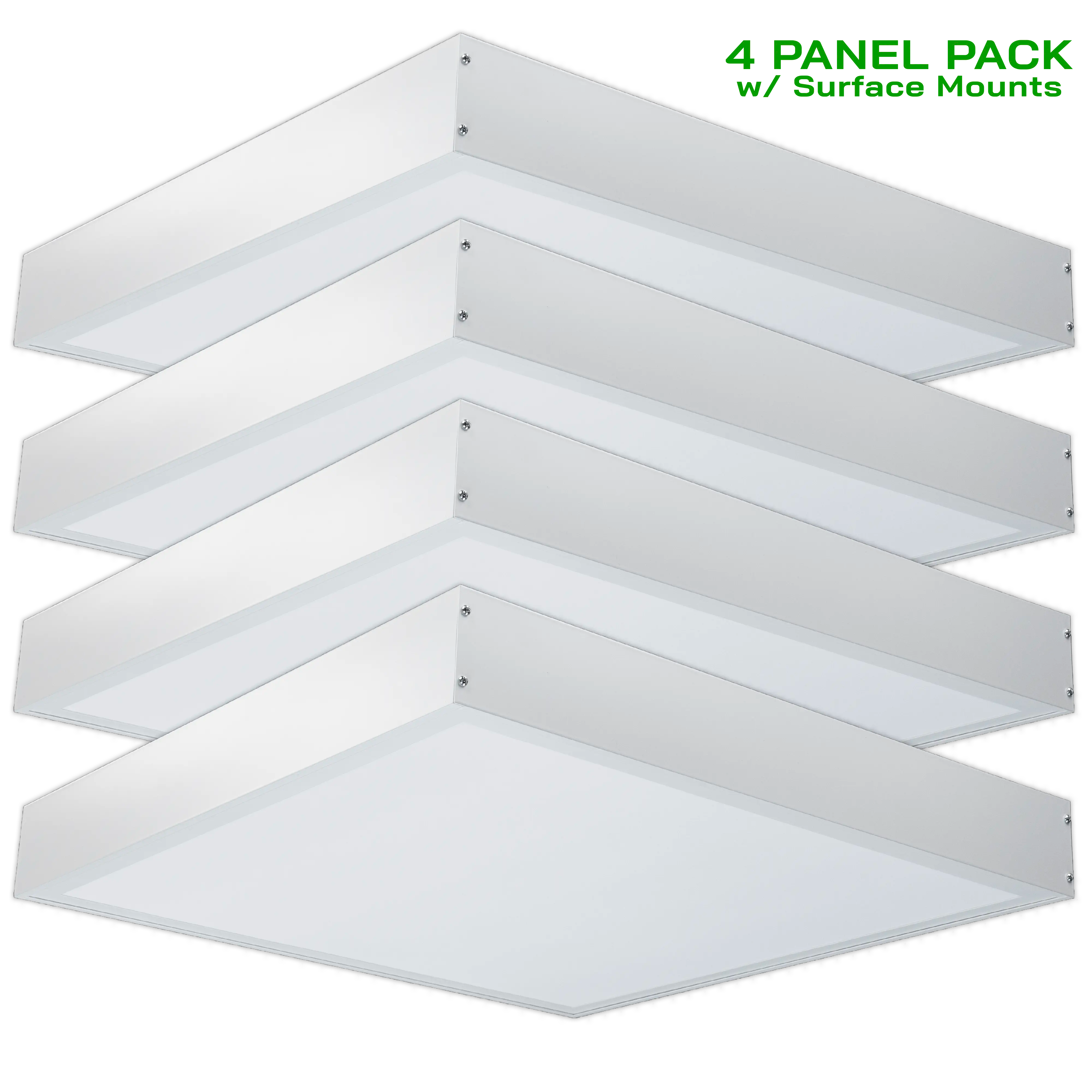 2' X 2' LED 40 Watt Panel Troffer w/ Surface Mount Kit (4 PACK ...