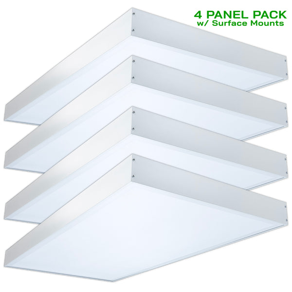2' X 4' LED 25-50 Watt Panel Troffer w/ Surface Mount Kit (4 PACK ...