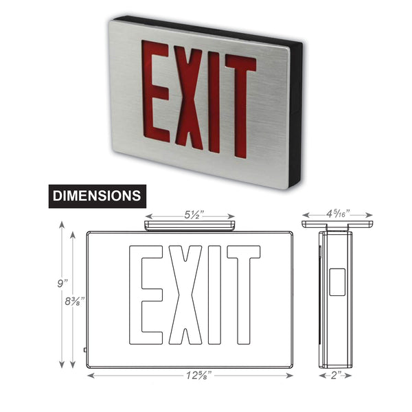 Die-Cast Aluminum Red or Green LED Exit Sign Single or Double Face ...