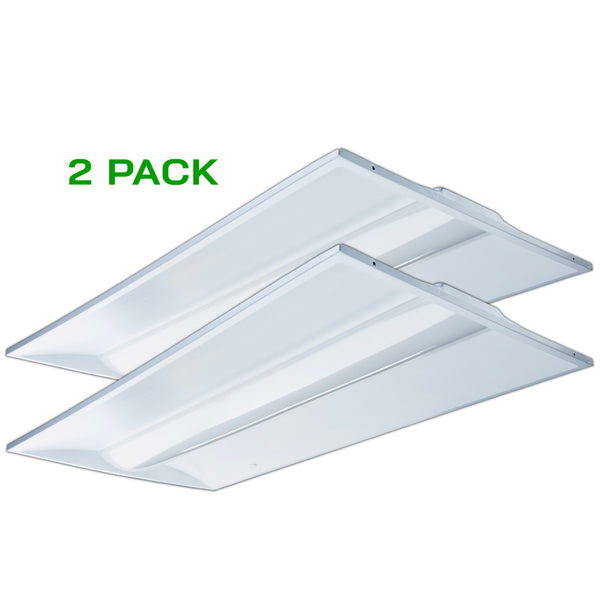 2' x 4' LED Center Basket Troffer - Up to 50W / 6250 Lumens (2 Pack ...