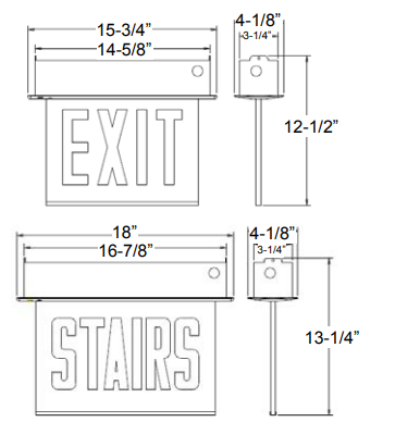 Edgelit LED Exit Light 5W Recessed Mount Chicago Approved – PrimeLights
