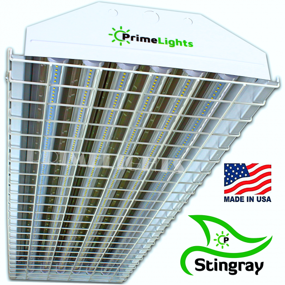 LED 6 Lamp T8 STINGRAY 6XL Highbay Fixture 132 W/ Wire Guard (Clear ...