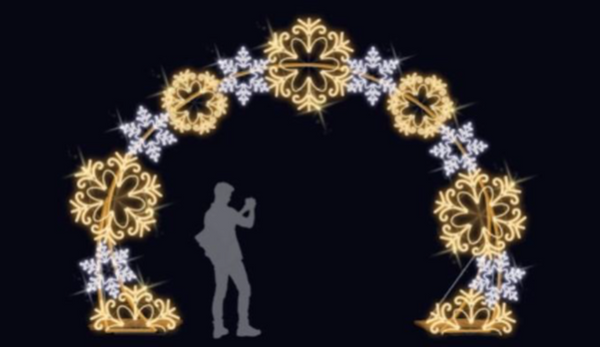 11ft LED Snowflake Archway Walkthrough Decor – PrimeLights
